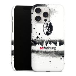 DeinDesign iPhone 15 Pro Max Handy Premium Case Smartphone Handyh&uuml;lle Schutzh&uuml;lle matt Skyline Sc Freiburg Logo Premium Case