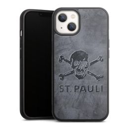 DeinDesign iPhone 13 Handy Gallery Case Handyh&uuml;lle 9H Geh&auml;rtetes Glas R&uuml;ckseite H&uuml;lle Logo Fc St. Pauli Concrete Gallery Case