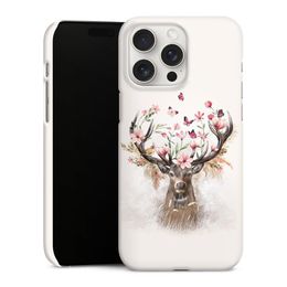 DeinDesign iPhone 15 Pro Max Handy Premium Case Smartphone Handyh&uuml;lle Schutzh&uuml;lle gl&auml;nzend Deer Flowers Animals Premium Case