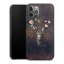 DeinDesign iPhone 12 Pro Max Handy Premium Case Smartphone Handyh&uuml;lle Schutzh&uuml;lle matt Reindeer Flowers Rehe Premium Case