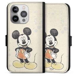 DeinDesign iPhone 14 Pro Handy Klapph&uuml;lle Handyh&uuml;lle aus Kunst Leder schwarz Flip Case Water Colour Official Licensed Product Sideflip mit langer Lasche