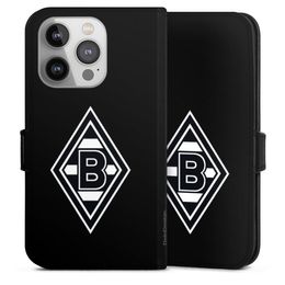 DeinDesign iPhone 14 Pro Handy Klapph&uuml;lle Handyh&uuml;lle aus Kunst Leder schwarz Flip Case Borussia M&ouml;nchengladbach Gladbach Coat Of Arms Sideflip mit langer Lasche
