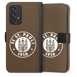 DeinDesign Galaxy A53 5G Handy Klapph&uuml;lle Handyh&uuml;lle aus Kunst Leder schwarz Flip Case Fc St. Pauli Official Licensed Product Coat Of Arms Sideflip mit langer 