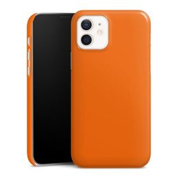 DeinDesign iPhone 12 Handy Premium Case Smartphone Handyh&uuml;lle Schutzh&uuml;lle gl&auml;nzend Orange Unicoloured Colour Premium Case