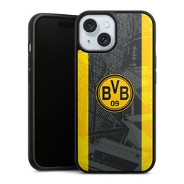 DeinDesign iPhone 15 Handy Gallery Case Handyh&uuml;lle 9H Geh&auml;rtetes Glas R&uuml;ckseite H&uuml;lle Bvb Borussia Dortmund Stadium Gallery Case