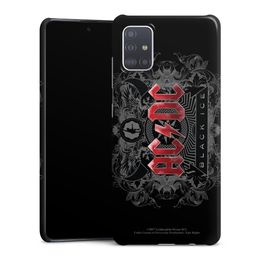 DeinDesign Galaxy A51 Handy Premium Case Smartphone Handyh&uuml;lle Schutzh&uuml;lle gl&auml;nzend Merchandise Black Ice Acdc Premium Case
