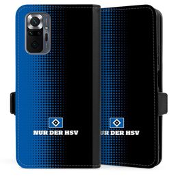 DeinDesign Xiaomi Redmi Note 10 Pro Handy Klapph&uuml;lle Handyh&uuml;lle aus Kunst Leder schwarz Flip Case Hsv Logo Official Licensed Product Sideflip mit langer Lasche