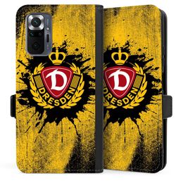 DeinDesign Xiaomi Redmi Note 10 Pro Handy Klapph&uuml;lle Handyh&uuml;lle aus Kunst Leder schwarz Flip Case Sg Dynamo Dresden Soccer Official Licensed Product Sideflip mit