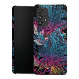DeinDesign Galaxy A53 5G Handy Premium Case Smartphone Handyh&uuml;lle Schutzh&uuml;lle matt Colourful Neon Flowers Premium Case
