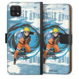 DeinDesign Galaxy A22 5G Handy Klapph&uuml;lle Handyh&uuml;lle aus Kunst Leder schwarz Flip Case Official Licensed Product Manga Naruto Shippuden Sideflip mit langer 