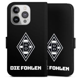 DeinDesign iPhone 14 Pro Handy Klapph&uuml;lle Handyh&uuml;lle aus Kunst Leder schwarz Flip Case Die Fohlen Gladbach Borussia M&ouml;nchengladbach Sideflip mit langer Lasche