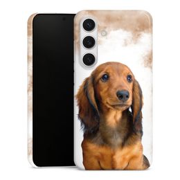 DeinDesign Galaxy S24 Handy Premium Case Smartphone Handyh&uuml;lle Schutzh&uuml;lle gl&auml;nzend Pet Dachshund Dog Premium Case
