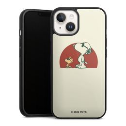 DeinDesign iPhone 14 Handy Gallery Case Handyh&uuml;lle 9H Geh&auml;rtetes Glas R&uuml;ckseite H&uuml;lle Snoopy Official Licensed Product Kindheit Gallery Case