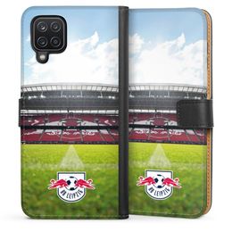 DeinDesign Galaxy A12 Handy Klapph&uuml;lle Handyh&uuml;lle aus Kunst Leder schwarz Flip Case Stadium Rb Leipzig Official Licensed Product Sideflip mit langer Lasche