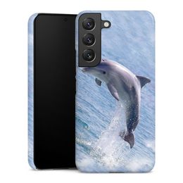 DeinDesign Galaxy S22 Handy Premium Case Smartphone Handyh&uuml;lle Schutzh&uuml;lle gl&auml;nzend Wale Ocean Dolphin Premium Case