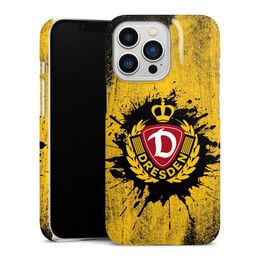 DeinDesign iPhone 13 Pro Handy Premium Case Smartphone Handyh&uuml;lle Schutzh&uuml;lle gl&auml;nzend Official Licensed Product Soccer Sg Dynamo Dresden Premium Case