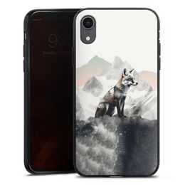 DeinDesign iPhone Xr Handy Silikon H&uuml;lle Case schwarz Handyh&uuml;lle Nature Mountain Fox