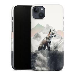 DeinDesign iPhone 14 Plus Handy Premium Case Smartphone Handyh&uuml;lle Schutzh&uuml;lle gl&auml;nzend Nature Mountain Fox Premium Case