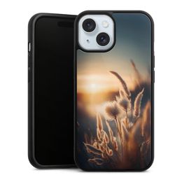 DeinDesign iPhone 15 Handy Gallery Case Handyh&uuml;lle 9H Geh&auml;rtetes Glas R&uuml;ckseite H&uuml;lle Sun Pampasgras Nature Gallery Case