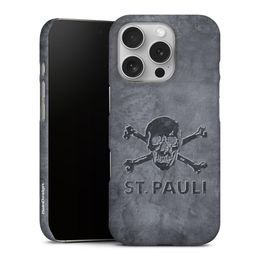 DeinDesign iPhone 16 Pro Handy Premium Case Smartphone Handyh&uuml;lle Schutzh&uuml;lle matt Logo Fc St. Pauli Concrete Premium Case