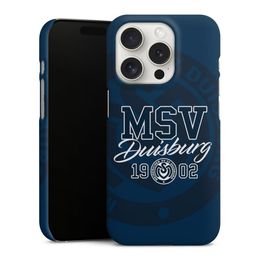 DeinDesign iPhone 15 Pro Handy Premium Case Smartphone Handyh&uuml;lle Schutzh&uuml;lle matt Soccer Merchandise Msv Duisburg Premium Case