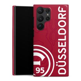 DeinDesign Galaxy S23 Ultra Handy Premium Case Smartphone Handyh&uuml;lle Schutzh&uuml;lle gl&auml;nzend Lettering F95 Fortuna D&uuml;sseldorf Premium Case