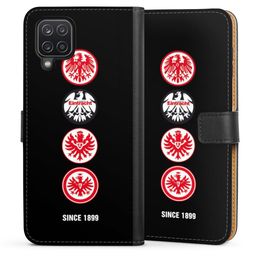 DeinDesign Galaxy A12 Handy Klapph&uuml;lle Handyh&uuml;lle aus Kunst Leder schwarz Flip Case Eintracht Frankfurt Soccer Sge Sideflip mit langer Lasche