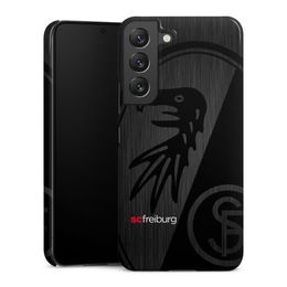 DeinDesign Galaxy S22 Handy Premium Case Smartphone Handyh&uuml;lle Schutzh&uuml;lle gl&auml;nzend Sc Freiburg Metallic Look Official Licensed Product Premium Case