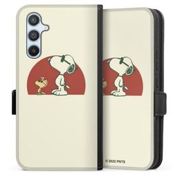 DeinDesign Galaxy A54 5G Handy Klapph&uuml;lle Handyh&uuml;lle aus Kunst Leder schwarz Flip Case Snoopy Official Licensed Product Kindheit Sideflip mit Lasche
