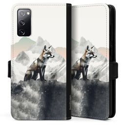 DeinDesign Galaxy S20 Handy Klapph&uuml;lle Handyh&uuml;lle aus Kunst Leder schwarz Flip Case Nature Mountain Fox Sideflip mit Lasche