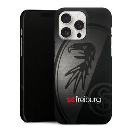 DeinDesign iPhone 15 Pro Max Handy Premium Case Smartphone Handyh&uuml;lle Schutzh&uuml;lle matt Official Licensed Product Sc Freiburg Metallic Look Premium Case