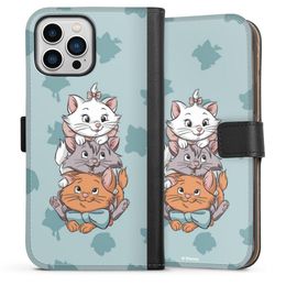 DeinDesign iPhone 13 Pro Max Handy Klapph&uuml;lle Handyh&uuml;lle aus Kunst Leder schwarz Flip Case Disney Aristocats Cat Sideflip mit langer Lasche