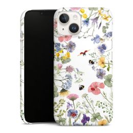 DeinDesign iPhone 14 Handy Premium Case Smartphone Handyh&uuml;lle Schutzh&uuml;lle matt Flowers Bee Muster Premium Case