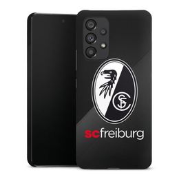 DeinDesign Galaxy A53 5G Handy Premium Case Smartphone Handyh&uuml;lle Schutzh&uuml;lle matt Lettering Sc Freiburg Logo Premium Case