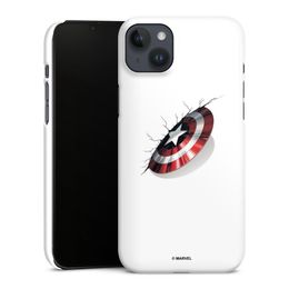 DeinDesign iPhone 14 Plus Handy Premium Case Smartphone Handyh&uuml;lle Schutzh&uuml;lle gl&auml;nzend Captain America Official Licensed Product Marvel Premium Case