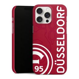 DeinDesign iPhone 15 Pro Max Handy Premium Case Smartphone Handyh&uuml;lle Schutzh&uuml;lle matt Lettering F95 Fortuna D&uuml;sseldorf Premium Case