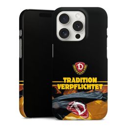 DeinDesign iPhone 15 Pro Handy Premium Case Smartphone Handyh&uuml;lle Schutzh&uuml;lle matt Sgd Sg Dynamo Dresden Merchandise Premium Case