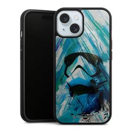 DeinDesign iPhone 15 Handy Gallery Case Handyh&uuml;lle 9H Geh&auml;rtetes Glas R&uuml;ckseite H&uuml;lle Colourful Stormtrooper Star Wars Gallery Case