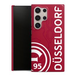 DeinDesign Galaxy S24 Ultra Handy Premium Case Smartphone Handyh&uuml;lle Schutzh&uuml;lle gl&auml;nzend Lettering F95 Fortuna D&uuml;sseldorf Premium Case