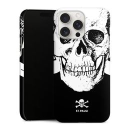 DeinDesign iPhone 15 Pro Max Handy Premium Case Smartphone Handyh&uuml;lle Schutzh&uuml;lle matt Totenkopf Fc St. Pauli Official Licensed Product Premium Case