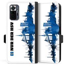 DeinDesign Xiaomi Redmi Note 10 Pro Handy Klapph&uuml;lle Handyh&uuml;lle aus Kunst Leder schwarz Flip Case Hsv Official Licensed Product Bundesliga Sideflip mit langer 