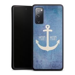 DeinDesign Galaxy S20 FE Handy Premium Silikon H&uuml;lle Handyh&uuml;lle schwarz Case Anchor Maritim Blue Silikon Premium Case