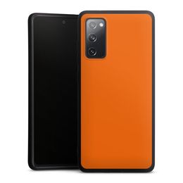 DeinDesign Galaxy S20 FE Handy Premium Silikon H&uuml;lle Handyh&uuml;lle schwarz Case Colour Unicoloured Orange Silikon Premium Case