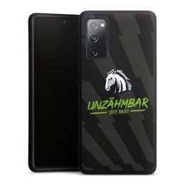DeinDesign Galaxy S20 FE 5G Handy Premium Silikon H&uuml;lle Handyh&uuml;lle schwarz Case Official Licensed Product Borussia M&ouml;nchengladbach Horse Silikon Premium Case