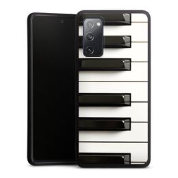 DeinDesign Galaxy S20 FE 5G Handy Premium Silikon H&uuml;lle Handyh&uuml;lle schwarz Case Piano Music Klavier Silikon Premium Case