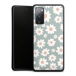 DeinDesign Galaxy S20 FE Handy Premium Silikon H&uuml;lle Handyh&uuml;lle schwarz Case Daisy Muster Flowers Silikon Premium Case
