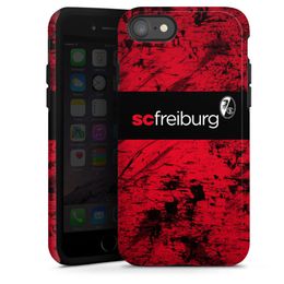 DeinDesign iPhone SE (2020) Handy Panzer Handyh&uuml;lle robuste Outdoor H&uuml;lle Schutzh&uuml;lle gl&auml;nzend Official Licensed Product Sc Freiburg Logo Tough Case