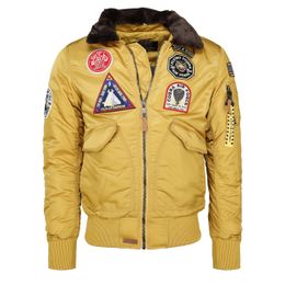 Bomberjacke Top Gun "TG20192073", Herren, Gr. 56XXL, gelb (wheat), Obermaterial: 100% Nylon . Innenfutter: 100% Polyester . Strick: 100% Polyester, Jacken Bomberjacke