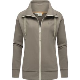 Sweatjacke Ragwear "Shocky", Damen, Gr. XXL(44), braun, Obermaterial: 70% Baumwolle, 30% Polyester; Innenfutter: 70% Baumwolle, 30% Polyester, lässig geschnitten hüftlang, hoch geschlossener Ausschnitt, eng Rippbündchen, Sweatjacken, sportliche Damen Zip-Hoodie mit Kordeln