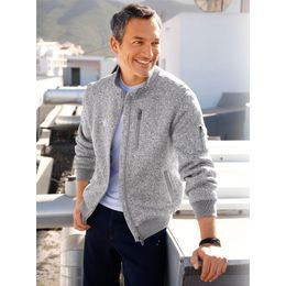 Fleecejacke Marco Donati, Herren, Gr. 44/46, grau (hellgrau, meliert), 100% Polyester, meliert, Jacken